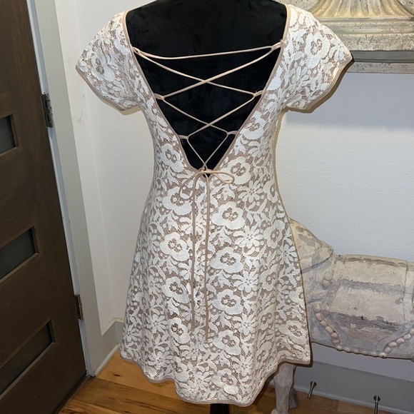 Finley | Dresses | Neiman Marcus Finley Designer Dress Cream Lace Over ...